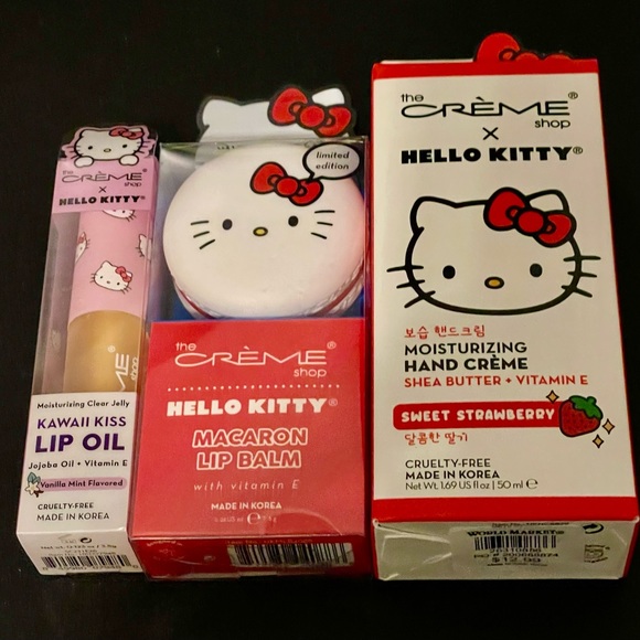 the creme shop | Makeup | The Creme Shop Hello Kitty Lip Balm Hand Cream Lip Oil Set | Poshmark